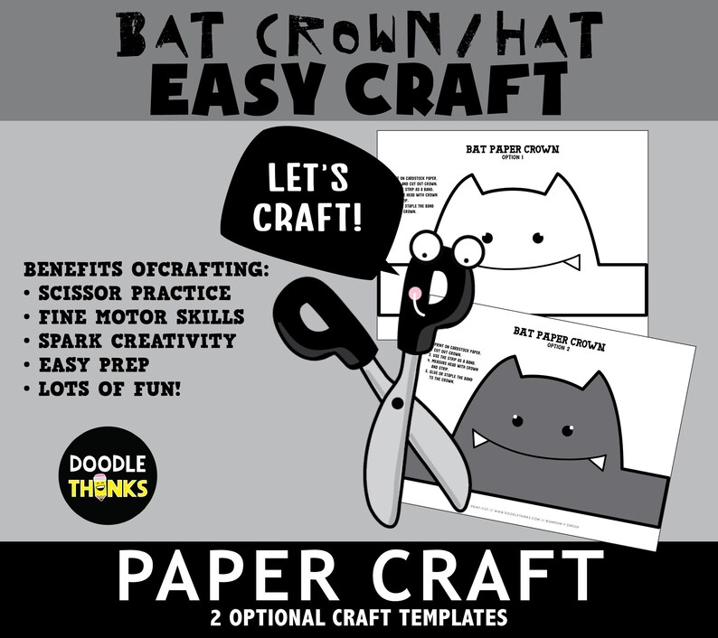 Easy and Affordable Bat Crown Craft for October Lessons and Bat Studies ...