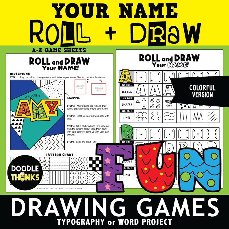Roll and Draw Your Name or Word Drawing Game | Alphabet Fun ...