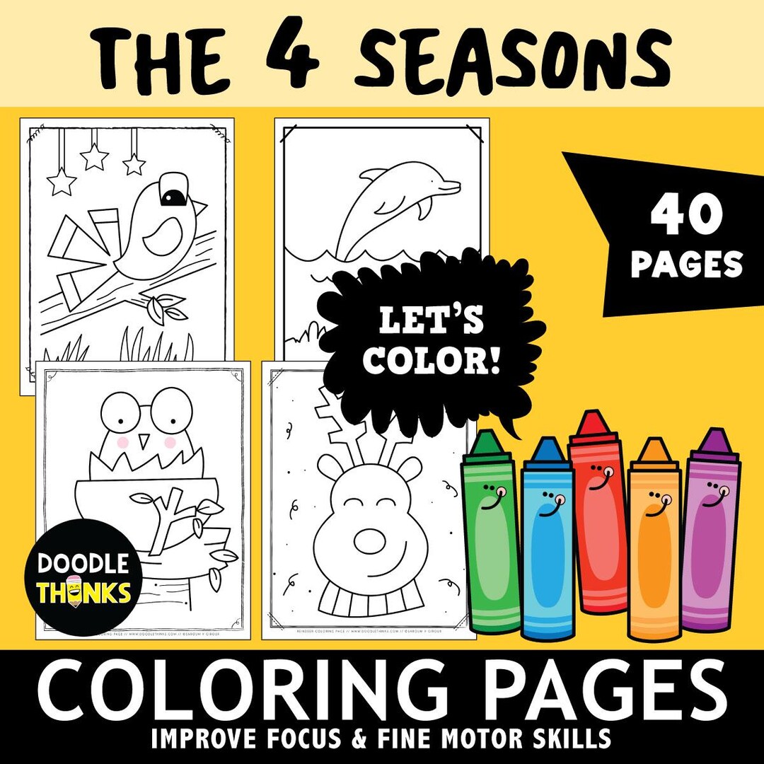 Four Seasons Coloring Pages for Kids | Printable Activity Book to ...