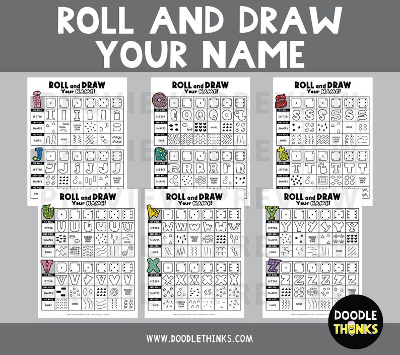 Roll and Draw Your Name or Word Drawing Game | Alphabet Fun ...