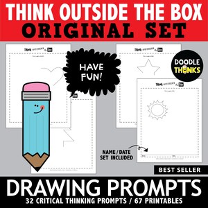 Think OUTSIDE the Box Drawing Prompts ORIGINAL Set | Doodle Challenge ...