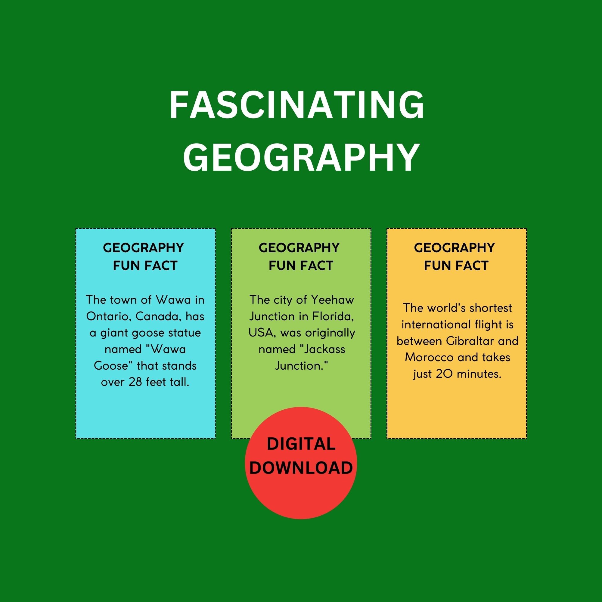 Explore the World With These Fun Geography Flashcards Digital Download ...