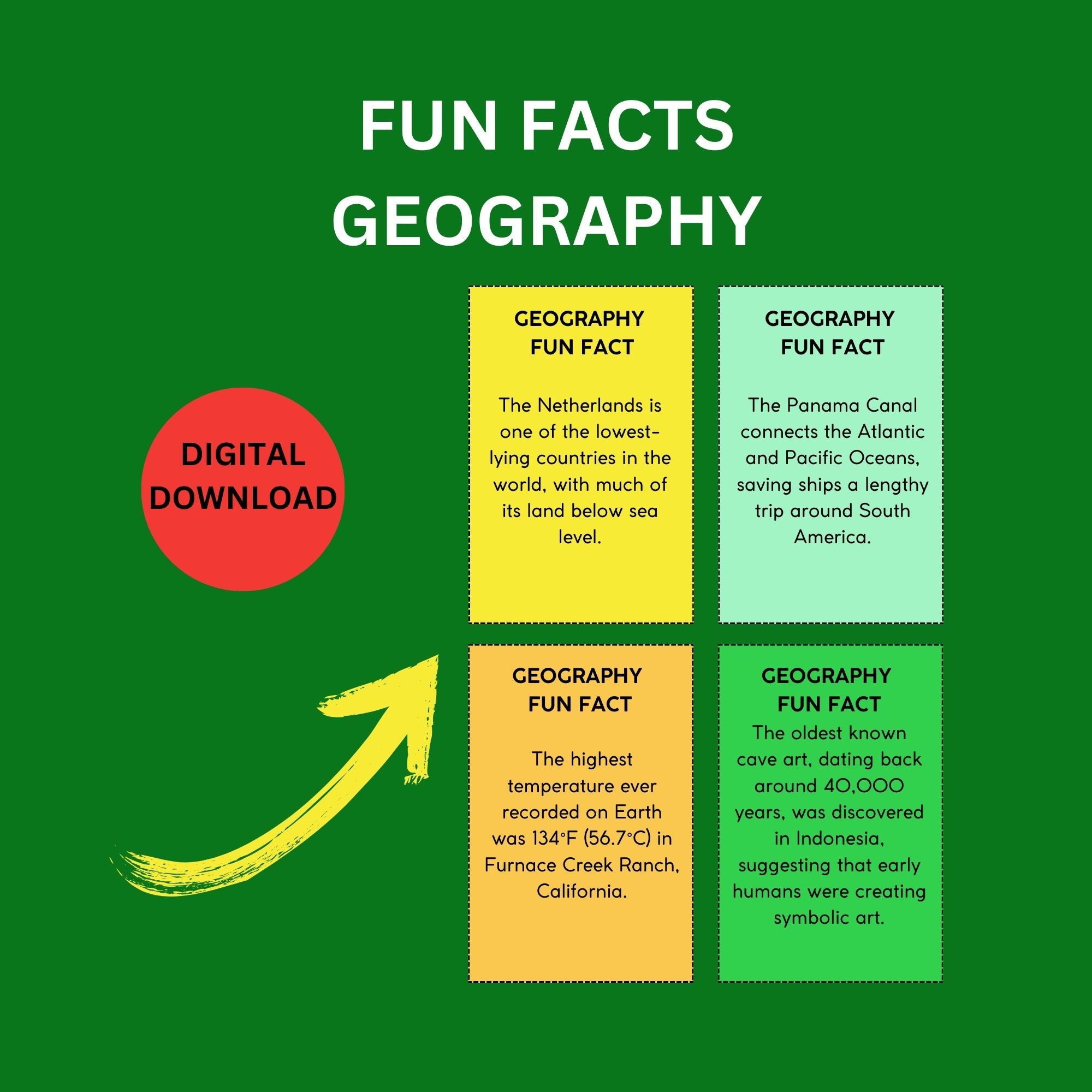Explore the World With These Fun Geography Flashcards Digital Download ...