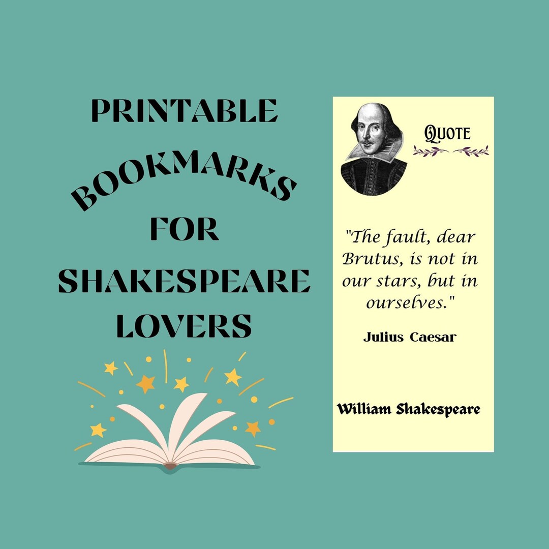 Over 100 Printable Bookmarks for Shakespeare Lovers - Etsy