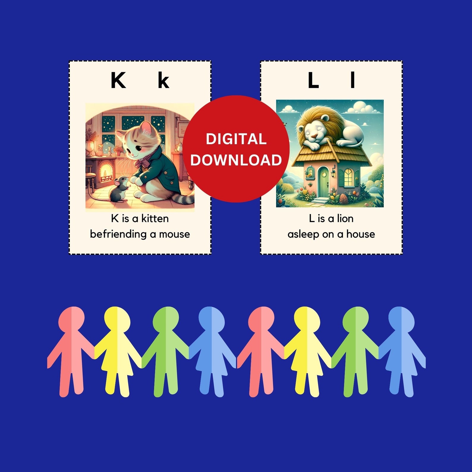 Vibrant Flashcards for Engaging Learning Elegant Rhyming Alphabet ...