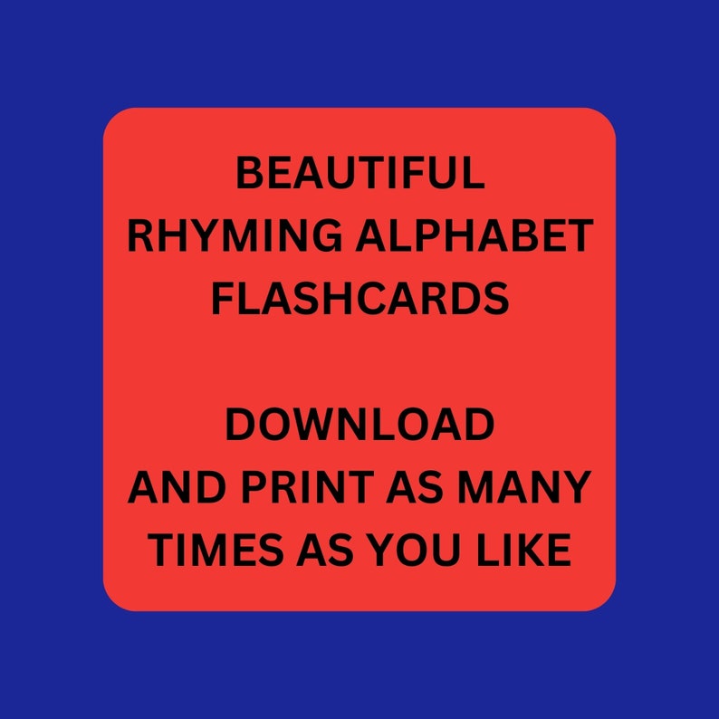 Vibrant Flashcards for Engaging Learning Elegant Rhyming Alphabet ...