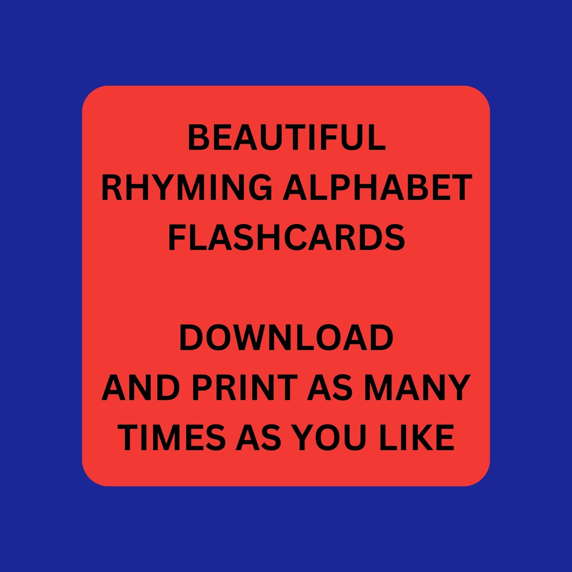 Vibrant Flashcards for Engaging Learning Elegant Rhyming Alphabet ...