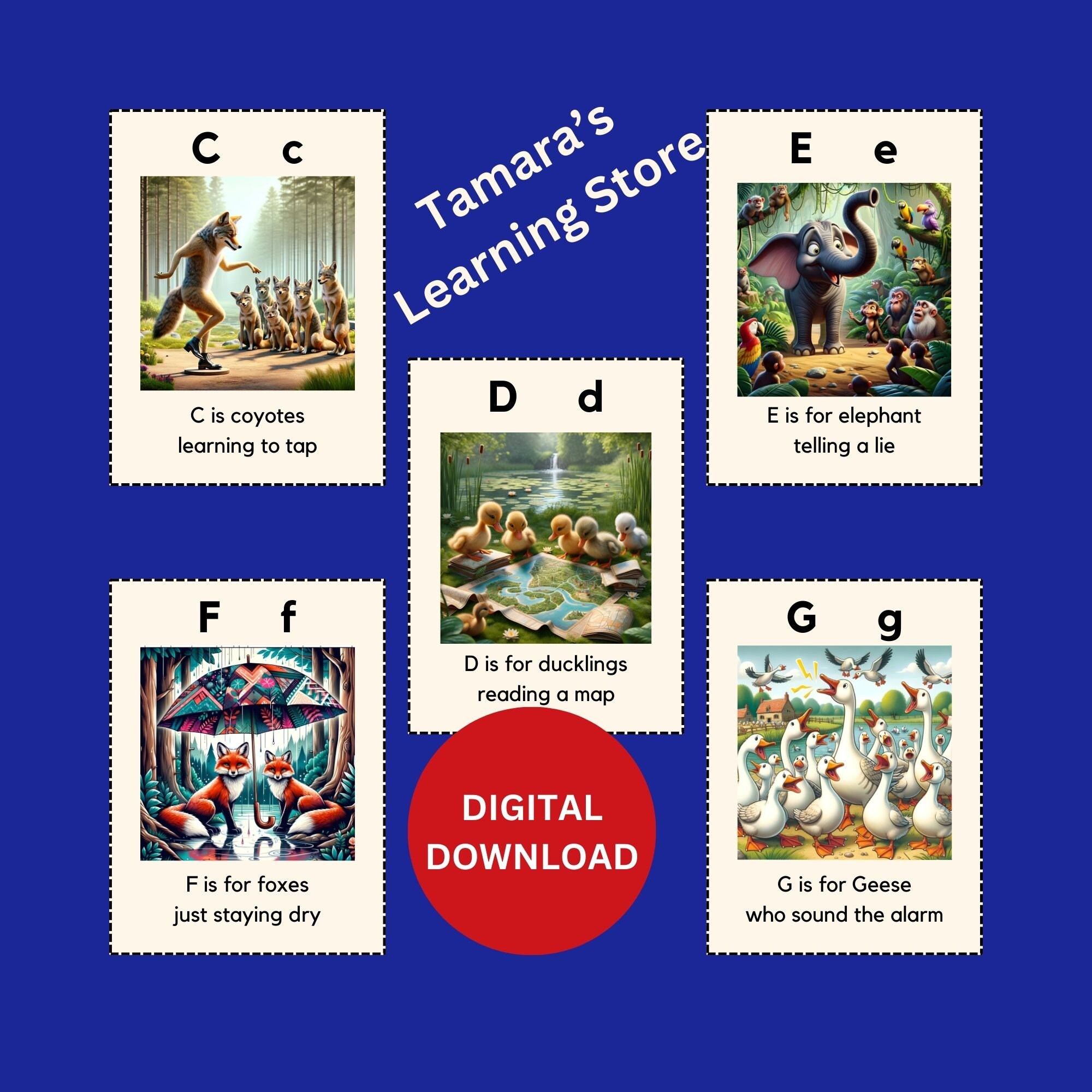 Vibrant Flashcards for Engaging Learning Elegant Rhyming Alphabet ...