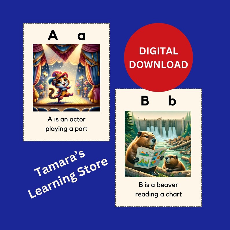 Vibrant Flashcards for Engaging Learning Elegant Rhyming Alphabet ...