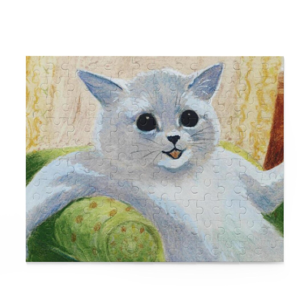 Louis Wain White Cat in Easy Chair Adult Jigsaw Puzzle Perfect Gift for ...