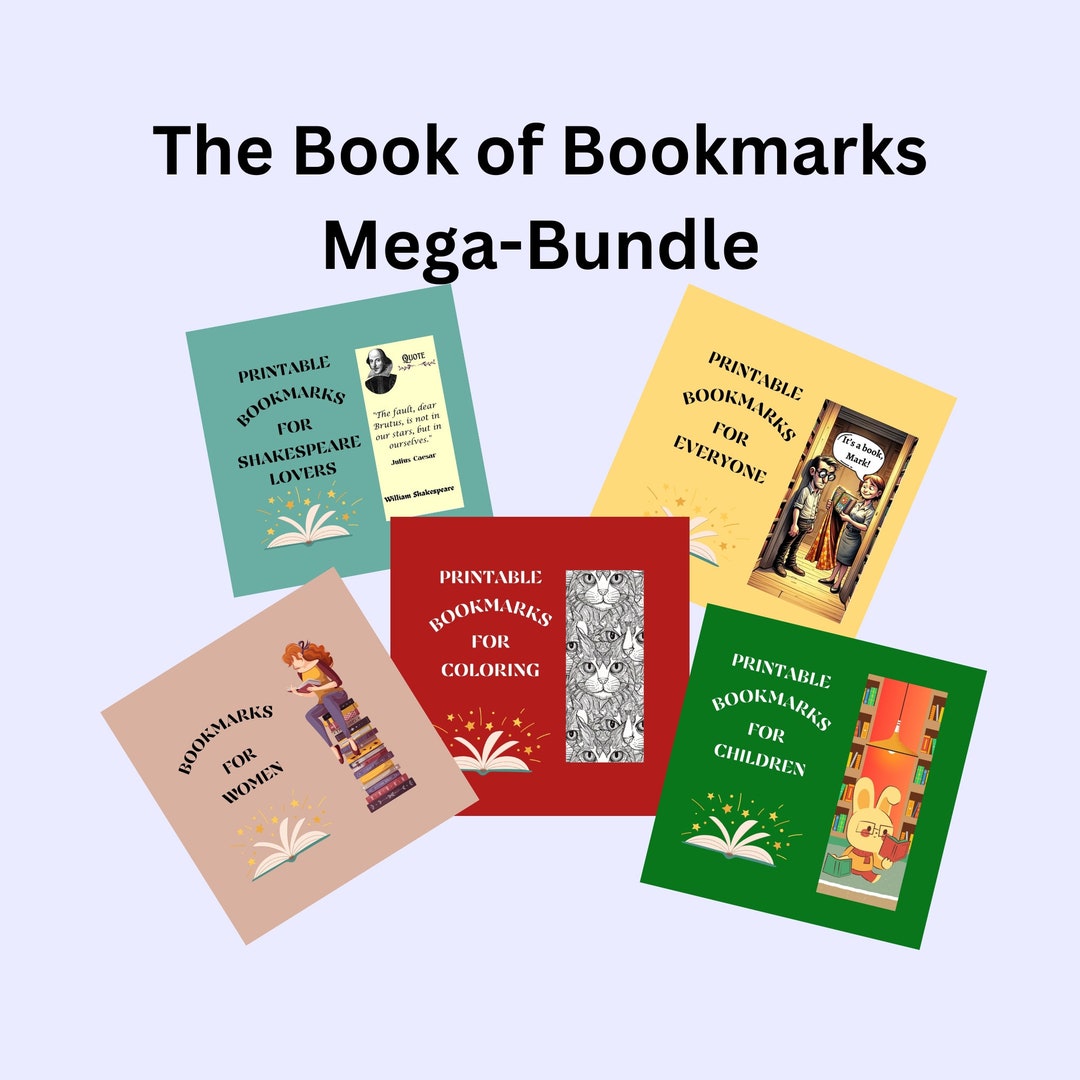 Ultimate Printable Bookmark Mega-bundle: 5 Different Sets of Printable ...