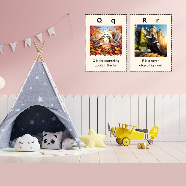 Vibrant Flashcards for Engaging Learning Elegant Rhyming Alphabet ...