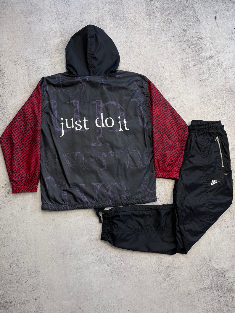 Nike Just Do It Vintage Men's Nylon Tracksuit Jacket/pants Rare Size S ...