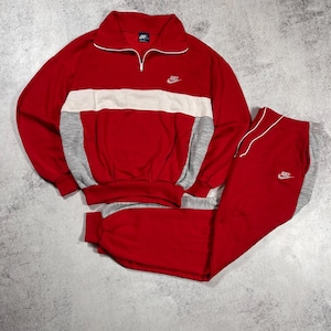 Nike Oregon USA Men's Vintage 80s Red Track Suit Set Jacket/pants Size ...