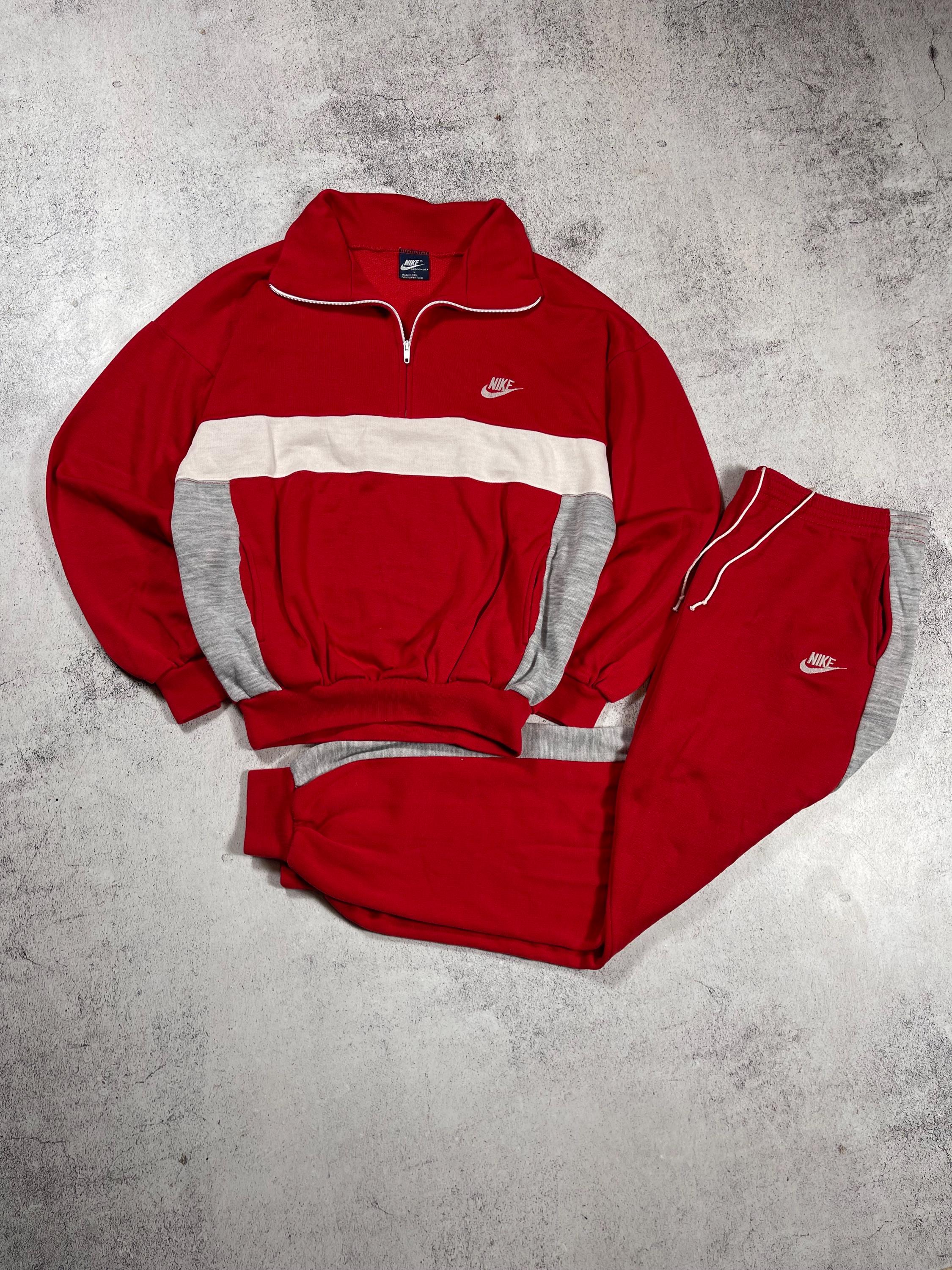 Nike Oregon USA Men's Vintage 80s Red Track Suit Set Jacket/pants Size ...