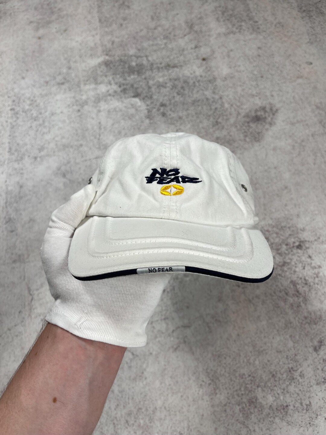 No Fear USA Vintage White Cap 90s' Adjustable Y2k Hat Logo Snapback One ...