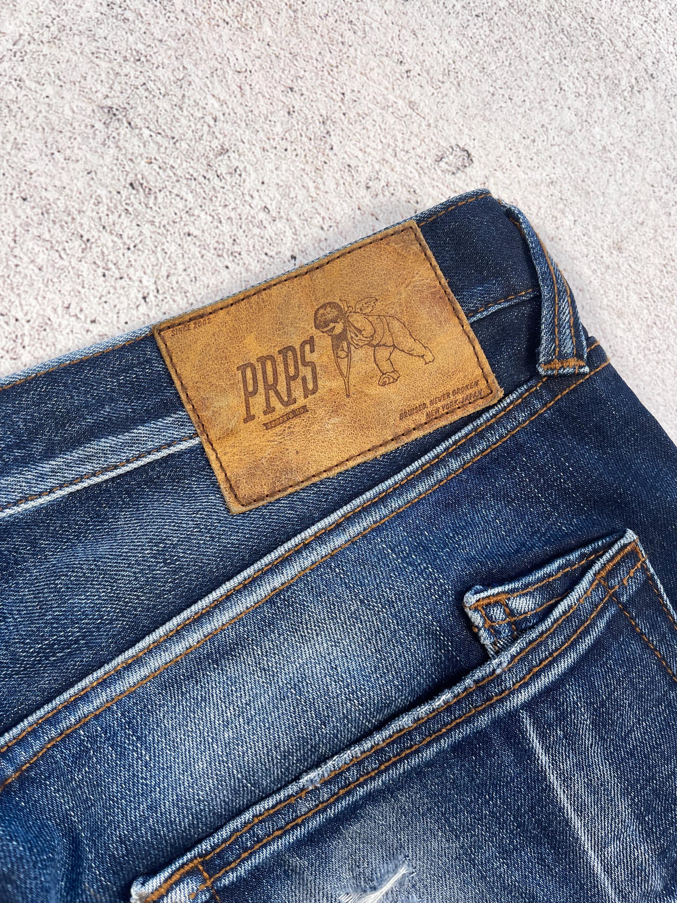 Vintage Prps Men's Denim Blue Paint Splatter Jeans Distressed Pants ...