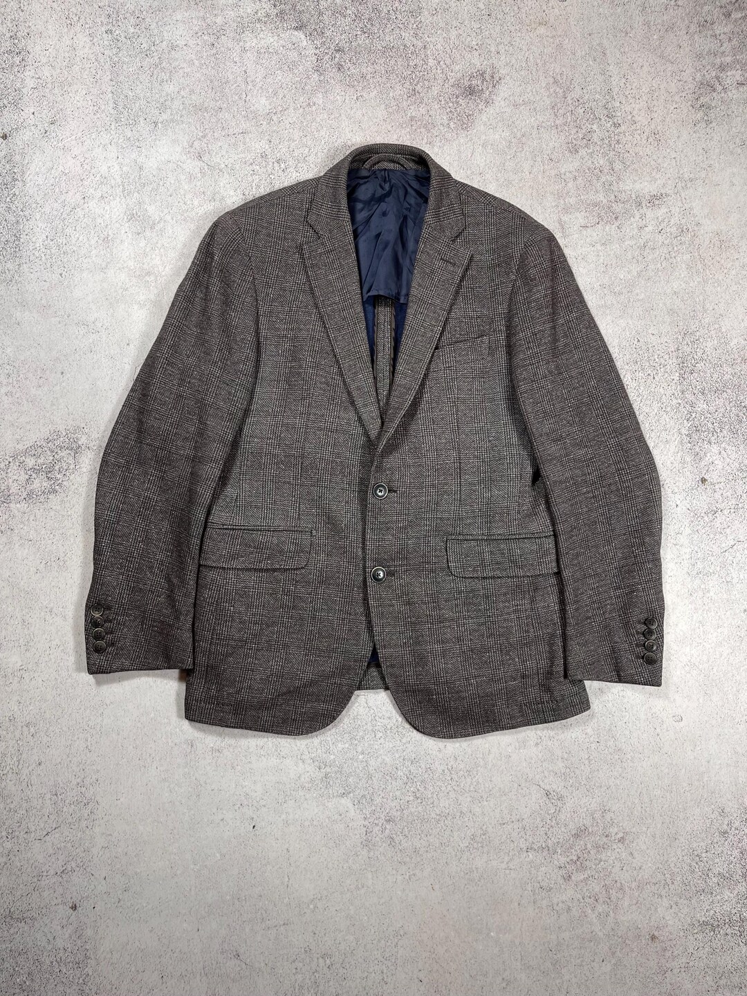 Hackett London Men's Tweed Check Jacket Gray 2 Piece Blazer Size 38/48R ...