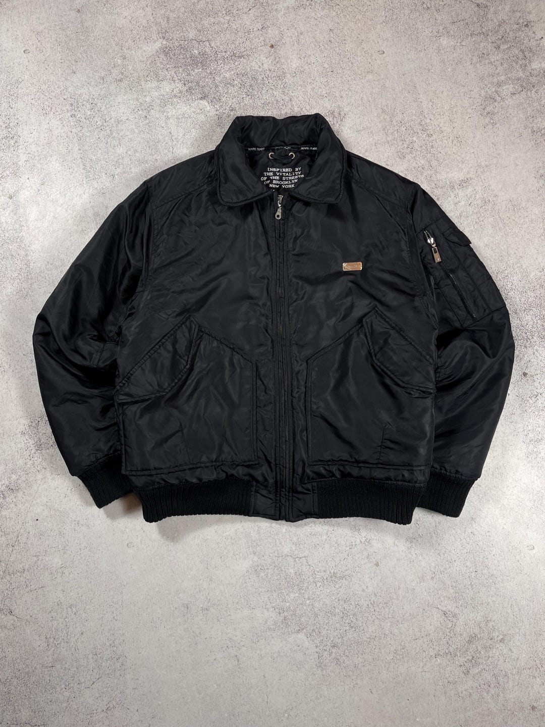 Karl Kani Men's Vintage 90s' Nylon Bomber Embroidered Rap Jacket Hip ...