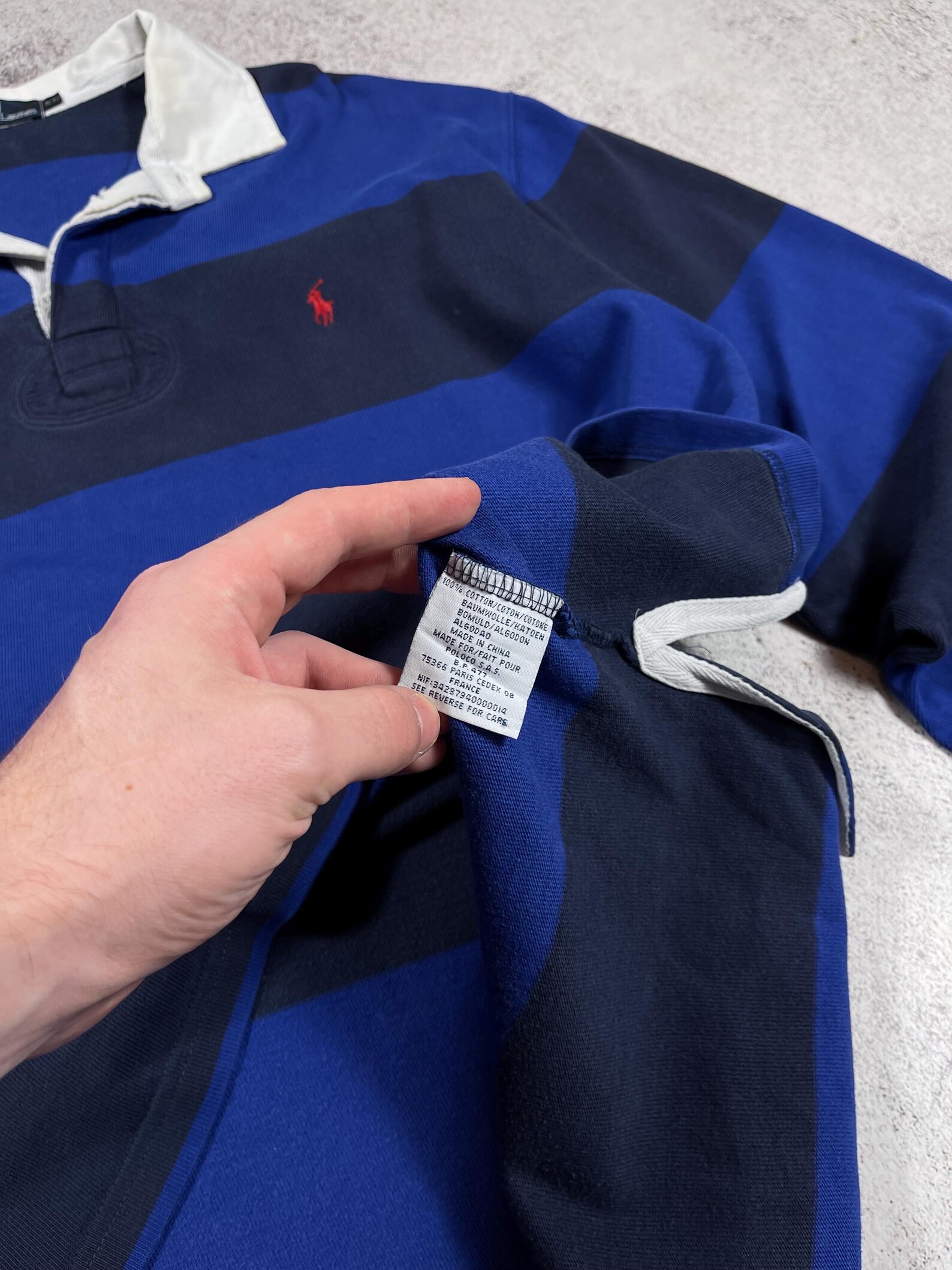 Polo Ralph Lauren Men's Vintage Rugby Long Sleeve Shirt Navy Blue Striped Sz XL - Etsy