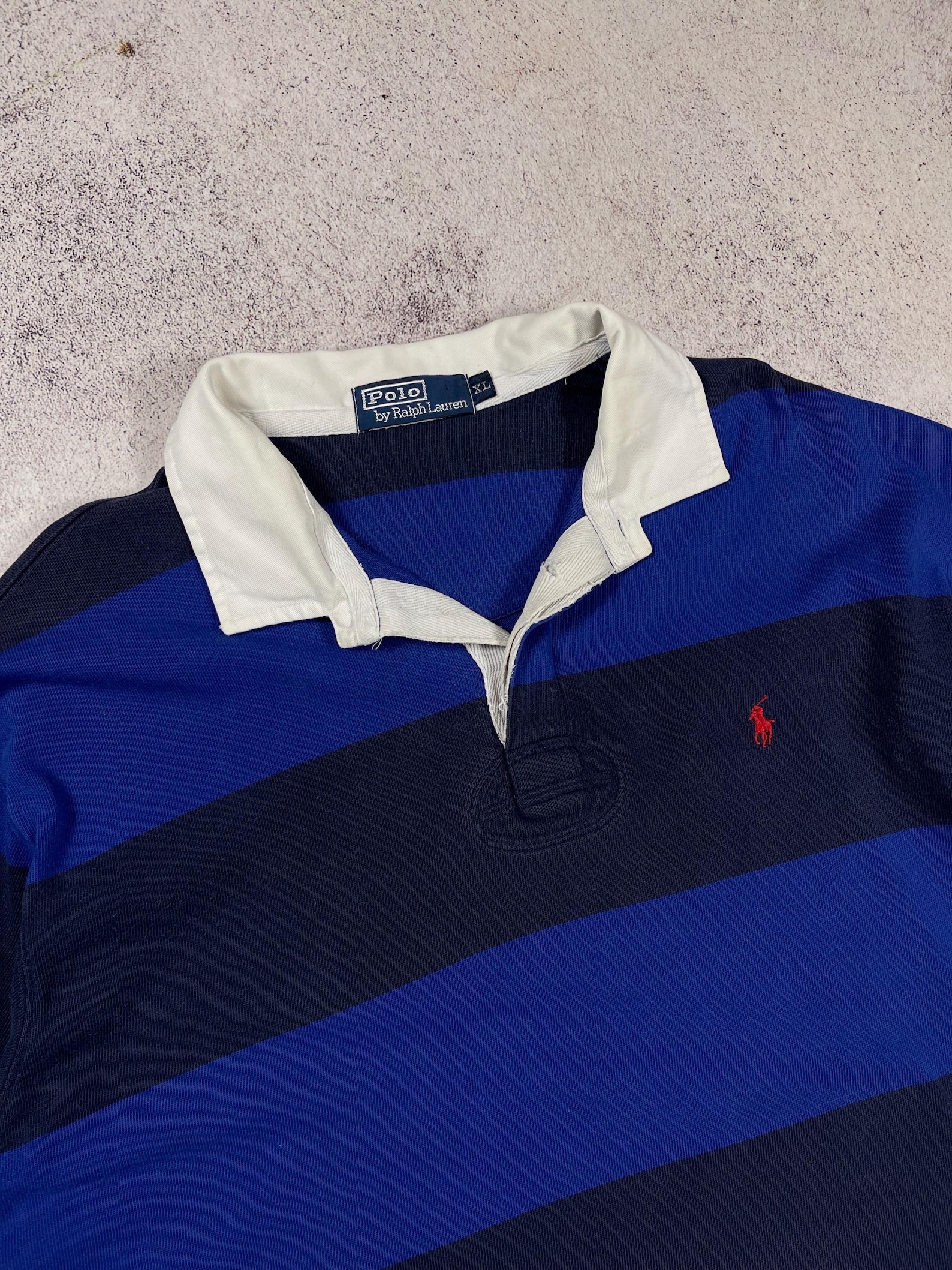 Polo Ralph Lauren Men's Vintage Rugby Long Sleeve Shirt Navy Blue Striped Sz XL - Etsy