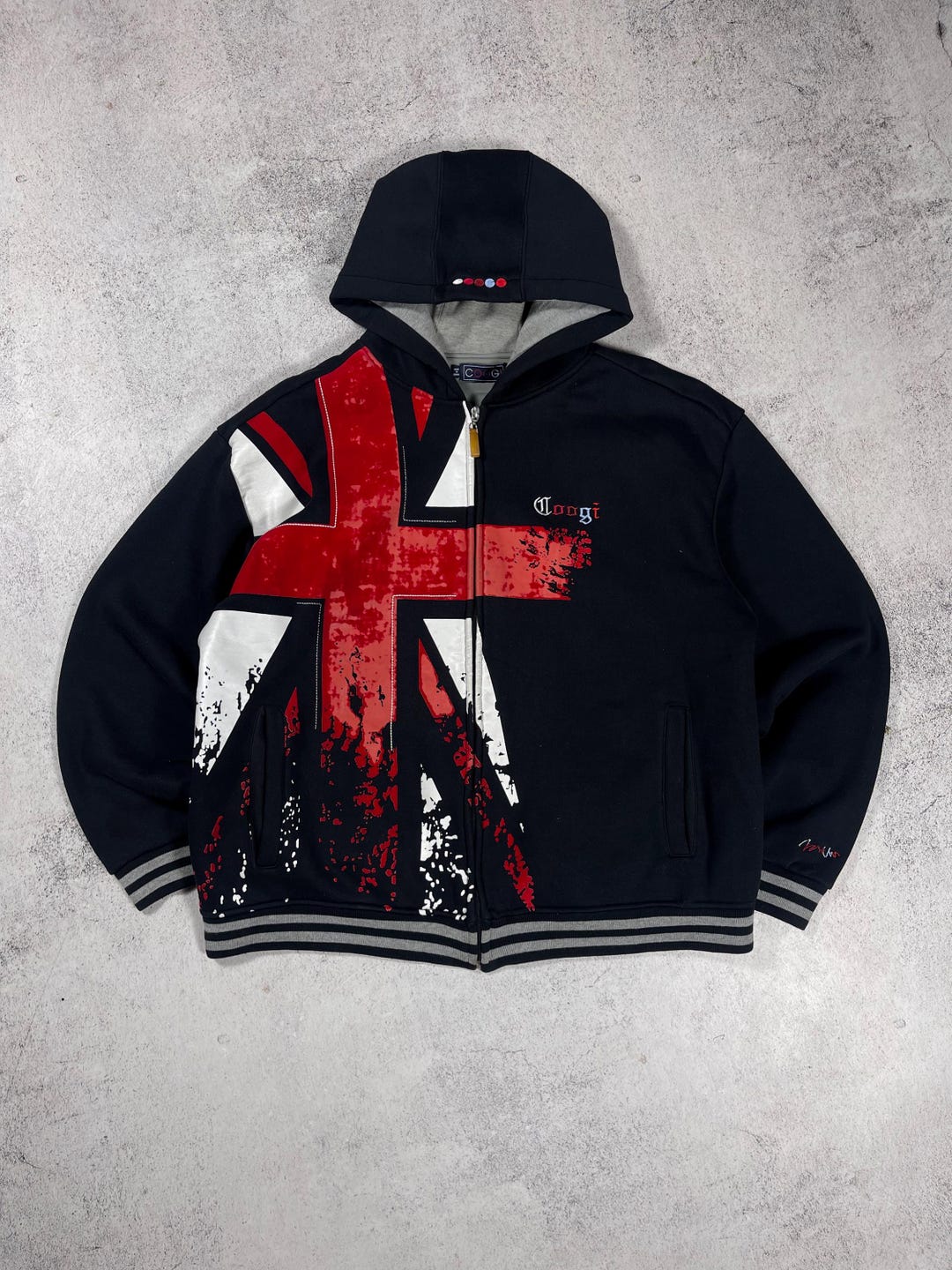 Coogi Vintage Men's Zip up Hoodie Embroidered Heritage 69 Rare Size XL ...