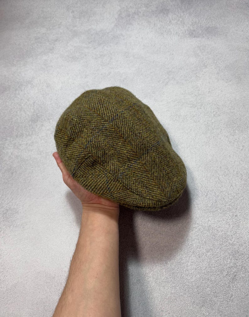 Harris Tweed Vintage Beatiful Green Flat Cap Hat Plaid Size XL - Etsy