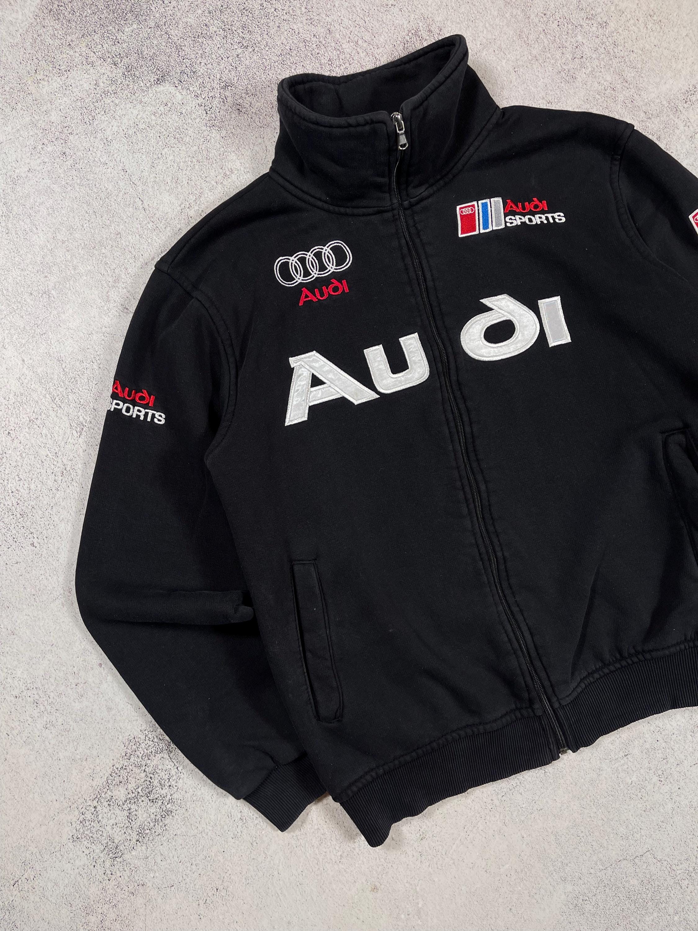 Audi Sports Men's Vintage Zip up Embroidered Zip up Sweatshirt Racing ...