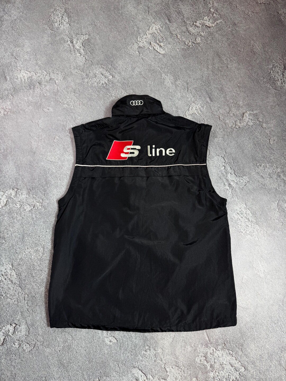 Audi Sports S-line Men's Vintage Zip Vest F1 Racing Embroidered Audi ...