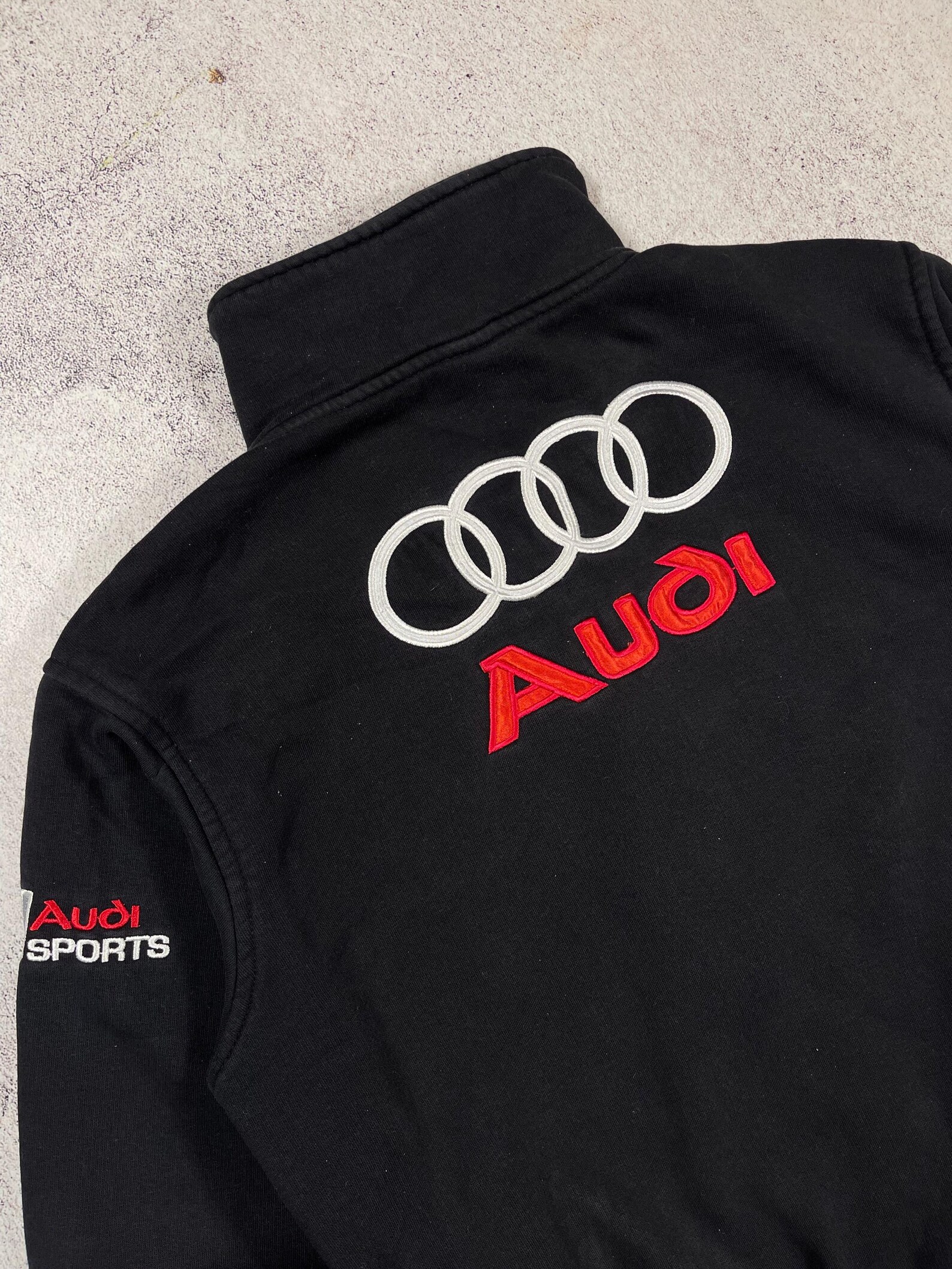 Audi Sports Men's Vintage Zip up Embroidered Zip up Sweatshirt Racing ...