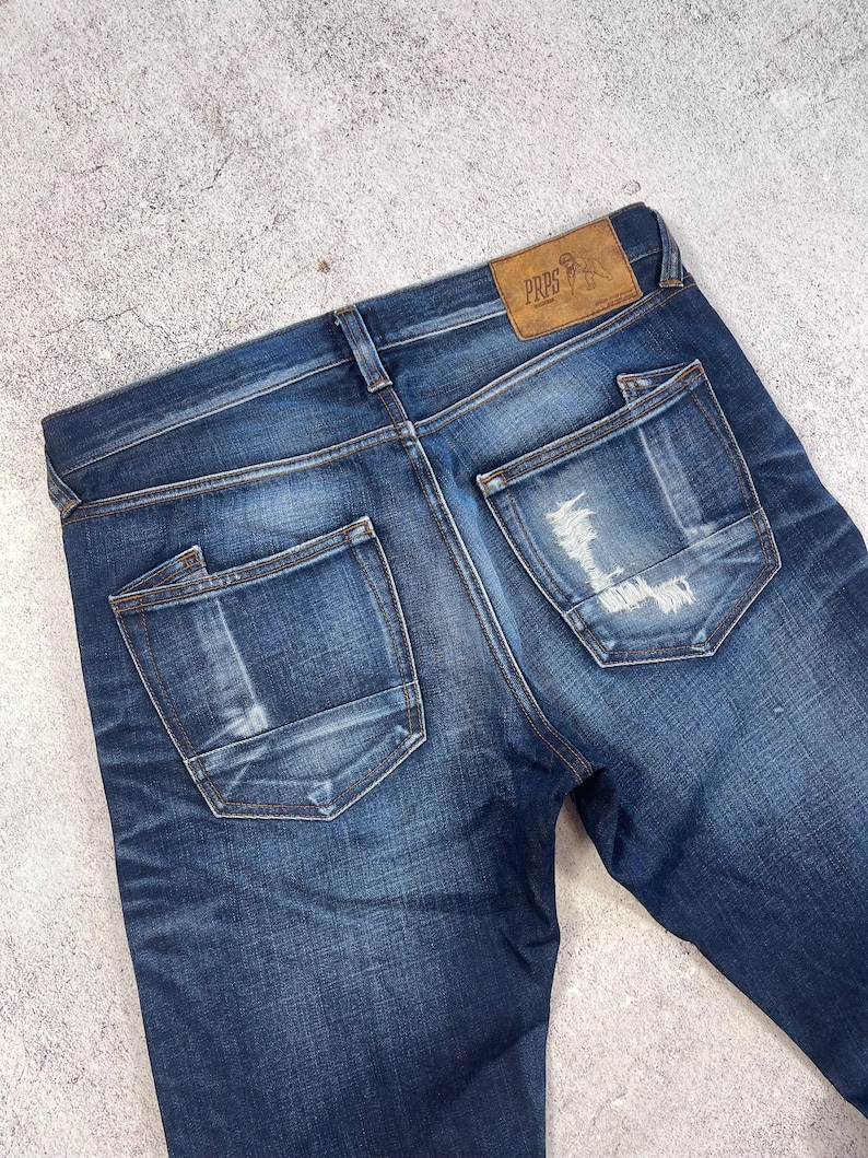 Vintage Prps Men's Denim Blue Paint Splatter Jeans Distressed Pants ...