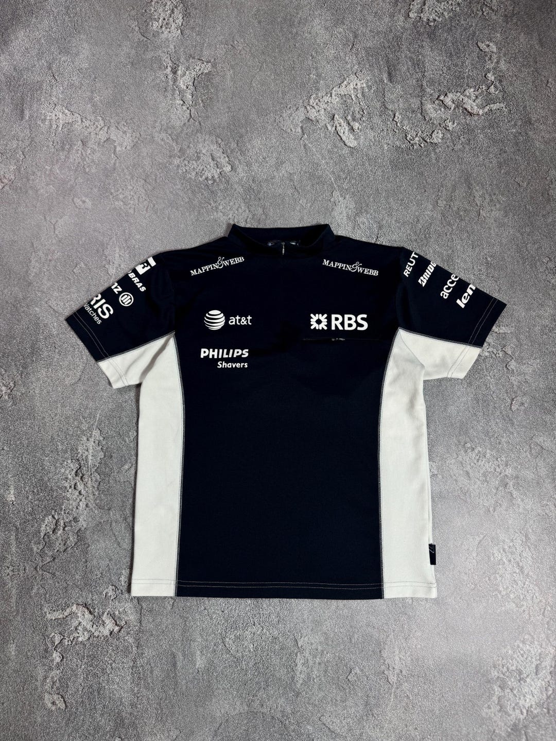 AT&T Racing Vintage F1 Williams Nascar Philips Zip Polo Jersey Shirt ...