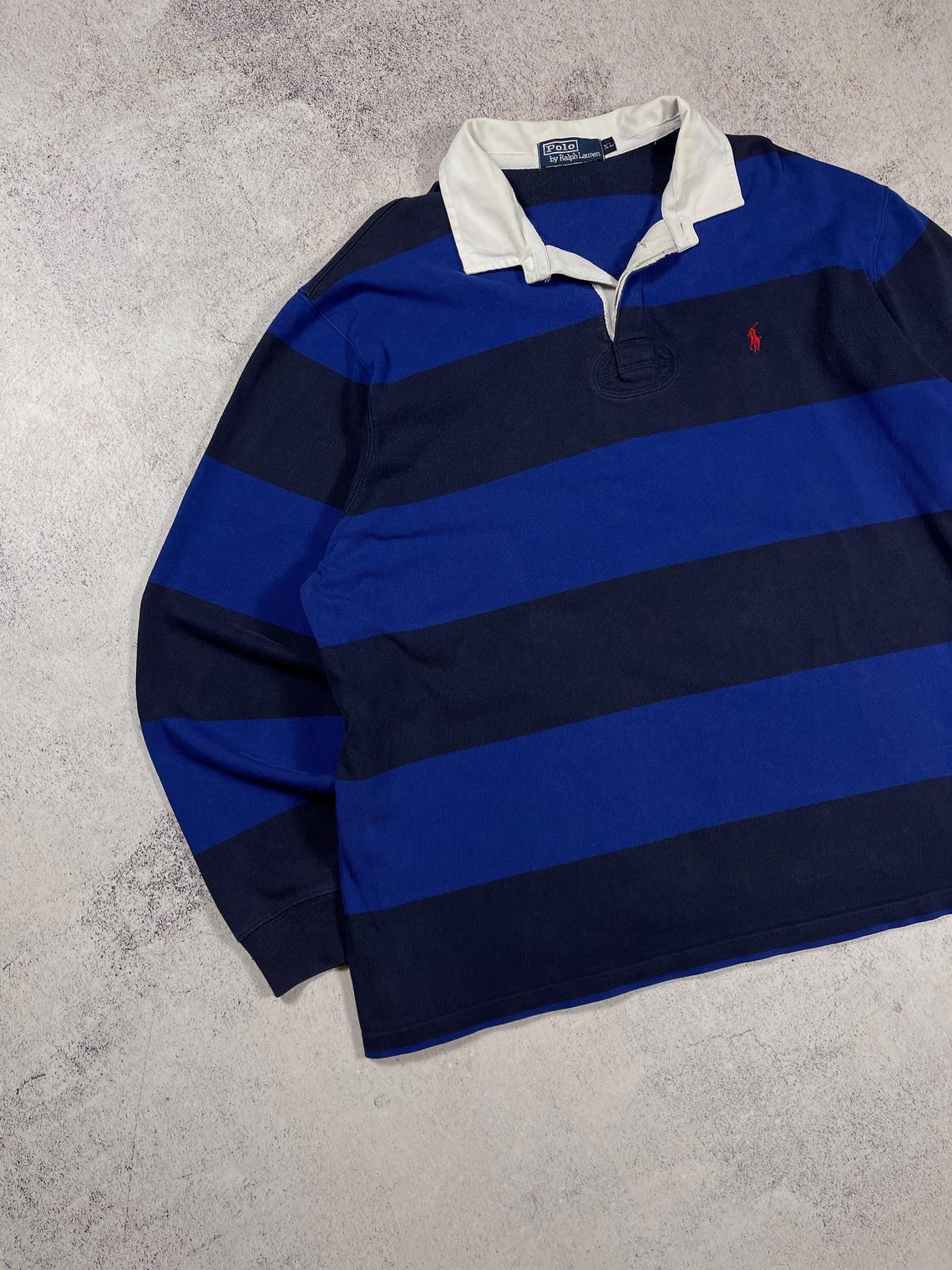 Polo Ralph Lauren Men's Vintage Rugby Long Sleeve Shirt Navy Blue Striped Sz XL - Etsy