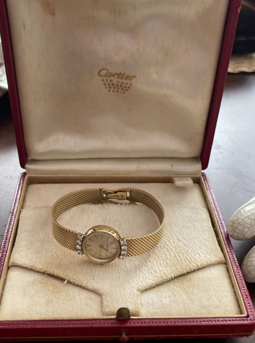 RARE ESTATE ANTIQUE Cartier Ladies Watch 18K Gold Diamonds - Etsy