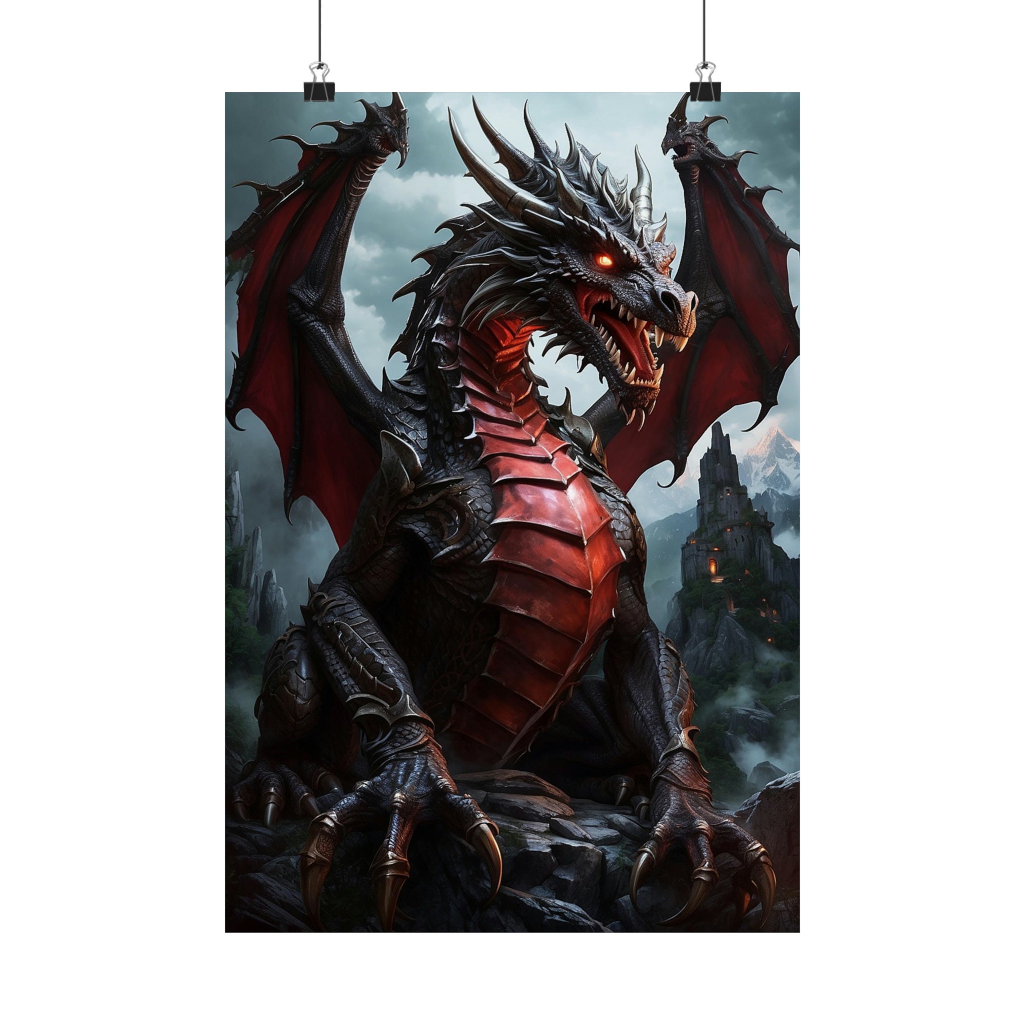 Dragon Wall Art Matte Vertical Posters - Etsy