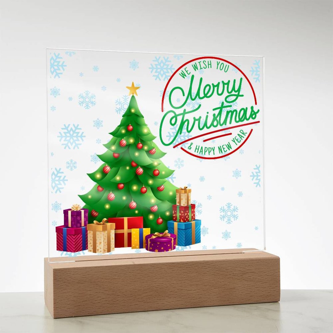 Christmas Holiday Plaque LED Acrylic Square Christmas Light - Etsy