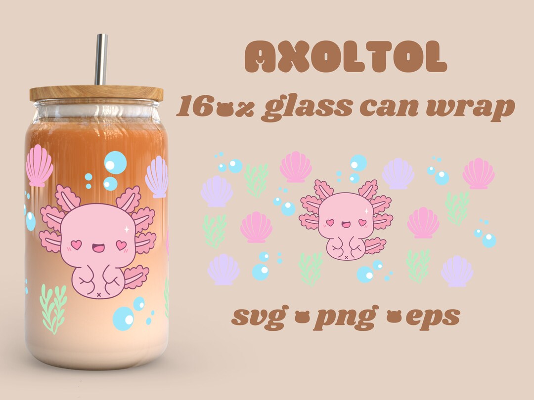 Axolotl Glass Can Svg, Glass Can Svg, Axolotl Svg, Libbey Can Svg ...