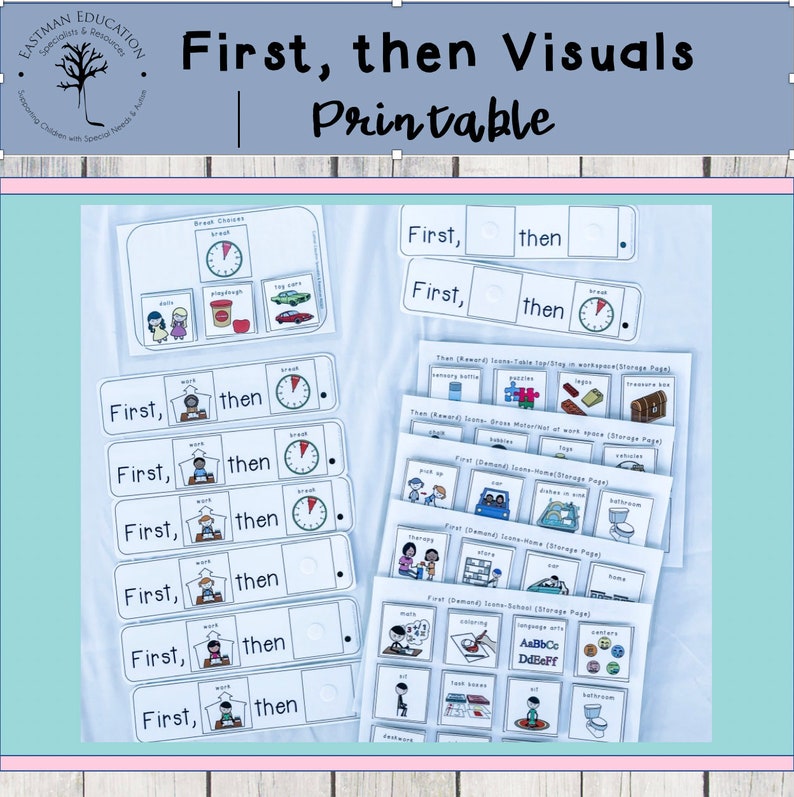 First Then Board Visual Printable - Etsy