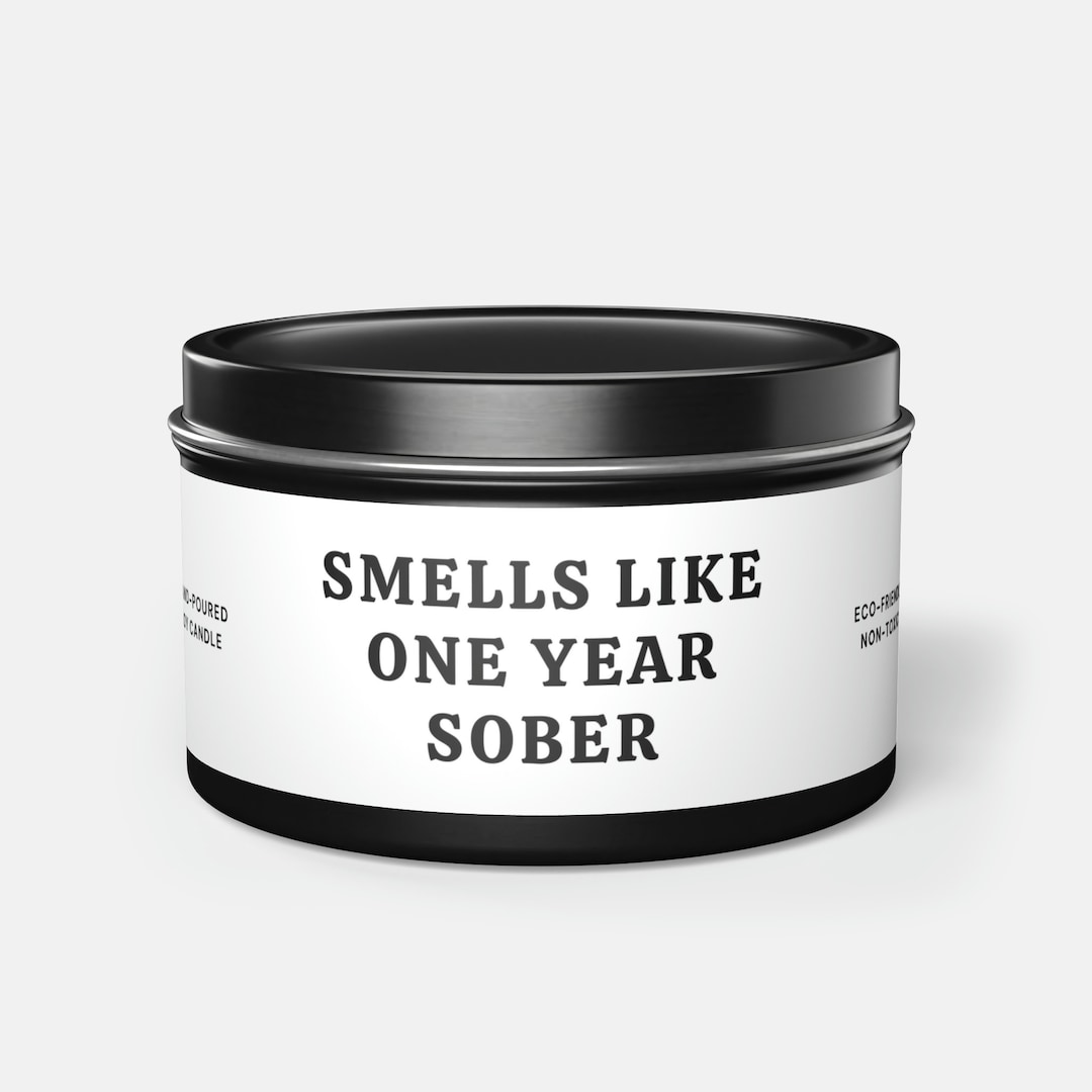 Smells Like One Year Sober Candle, Sobriety Gift, Sober Anniversary ...