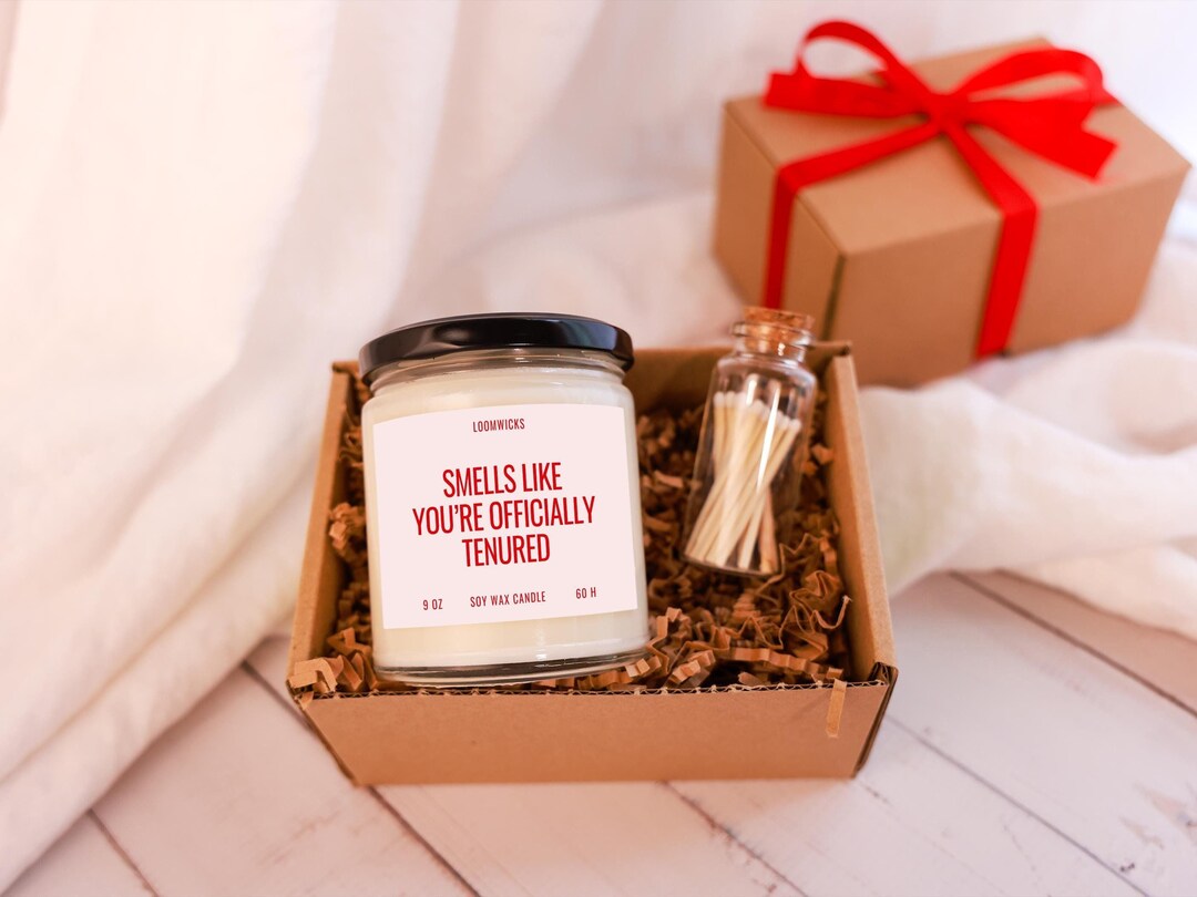 Custom Tenure Gift, Gift for Professor Gift, Tenured Celebration Candle ...