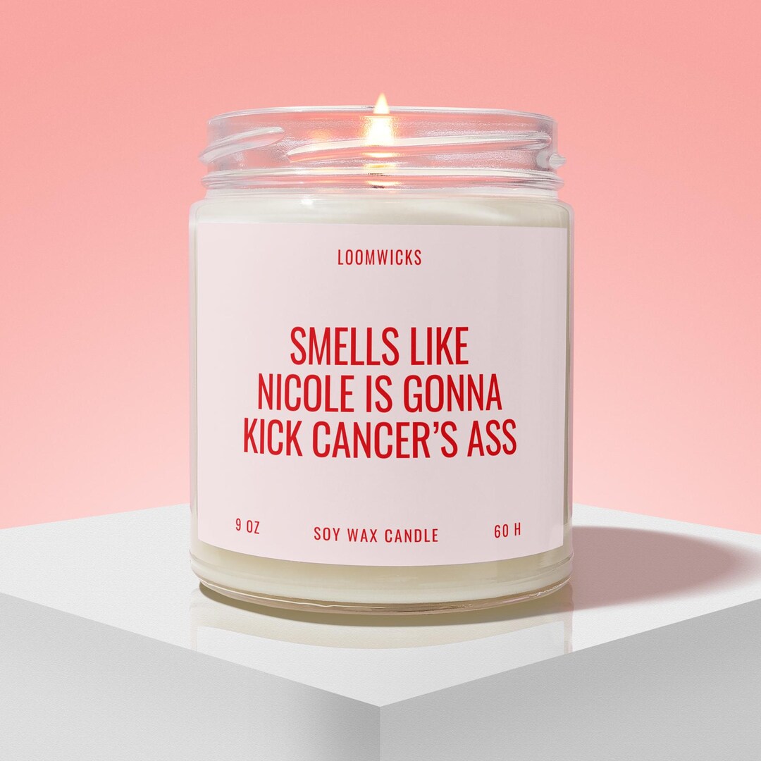 Personalized Cancer Candle, Kick Cancers Ass, Cancer Warrior Cancer ...