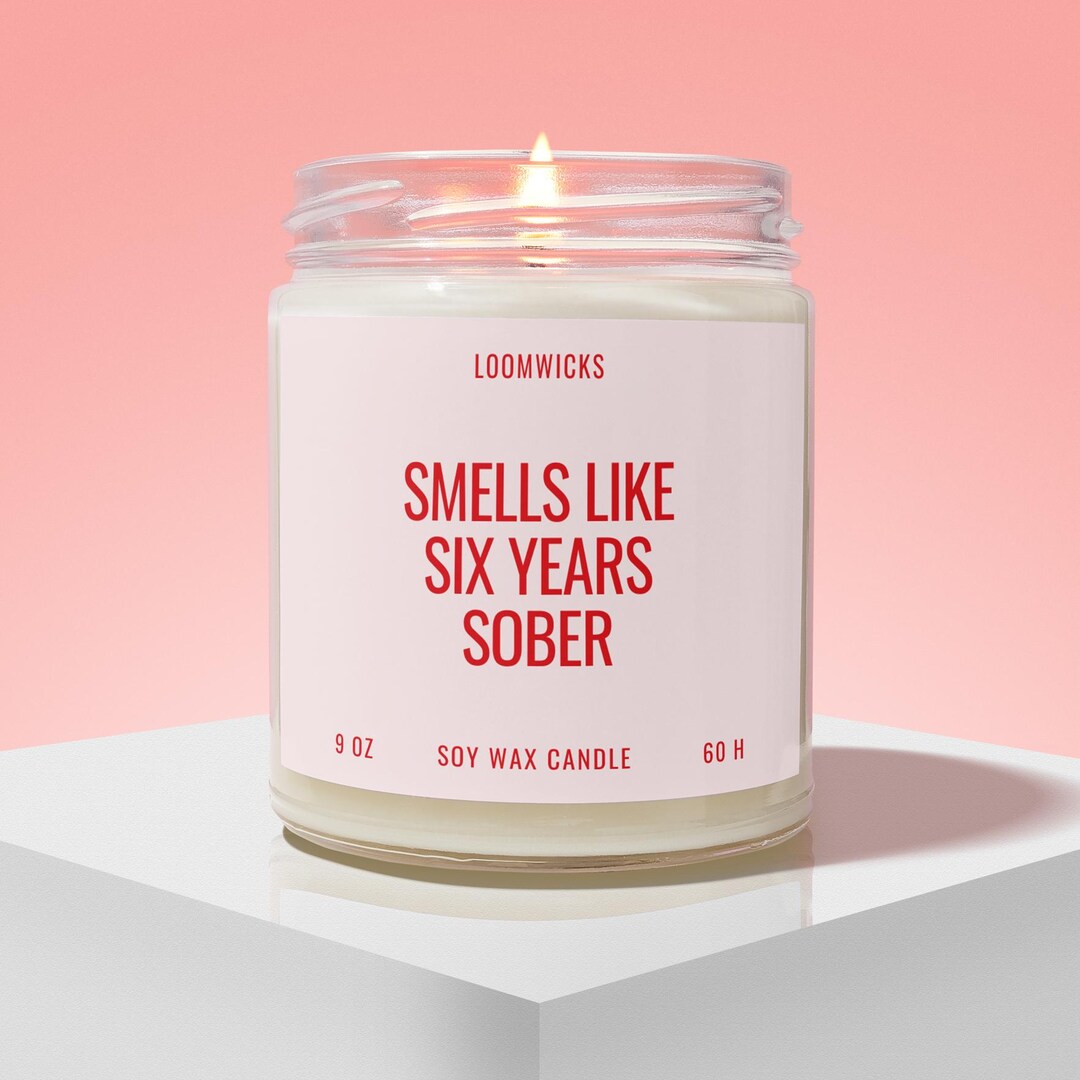 Six Years Sober Candle, 6 Years Sober Gift, Sobriety Gifts, Sober ...