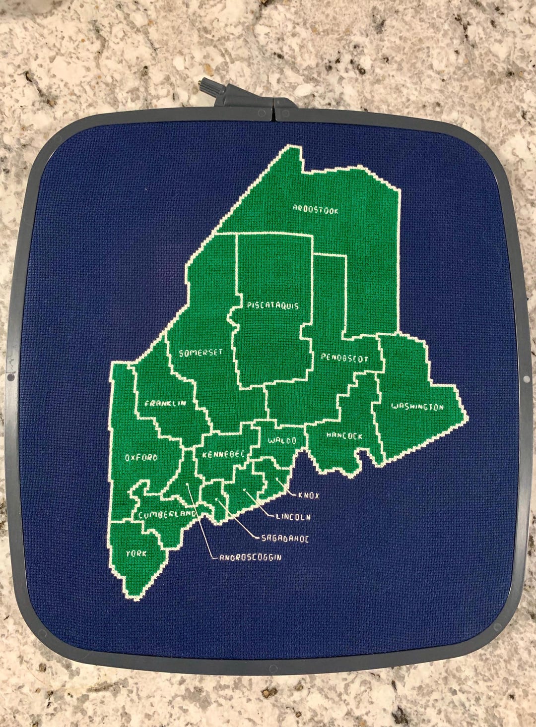 Maine's 16 Counties Labeled Cross Stitch Pattern - Etsy