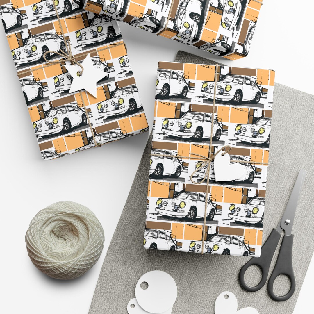 Classic Porsche 911 Art Wrapping Paper Iconic Sports Car Wrap ...