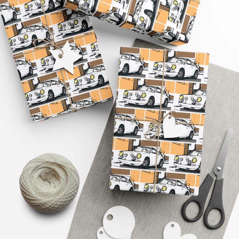 Classic Porsche 911 Art Wrapping Paper Iconic Sports Car Wrap ...