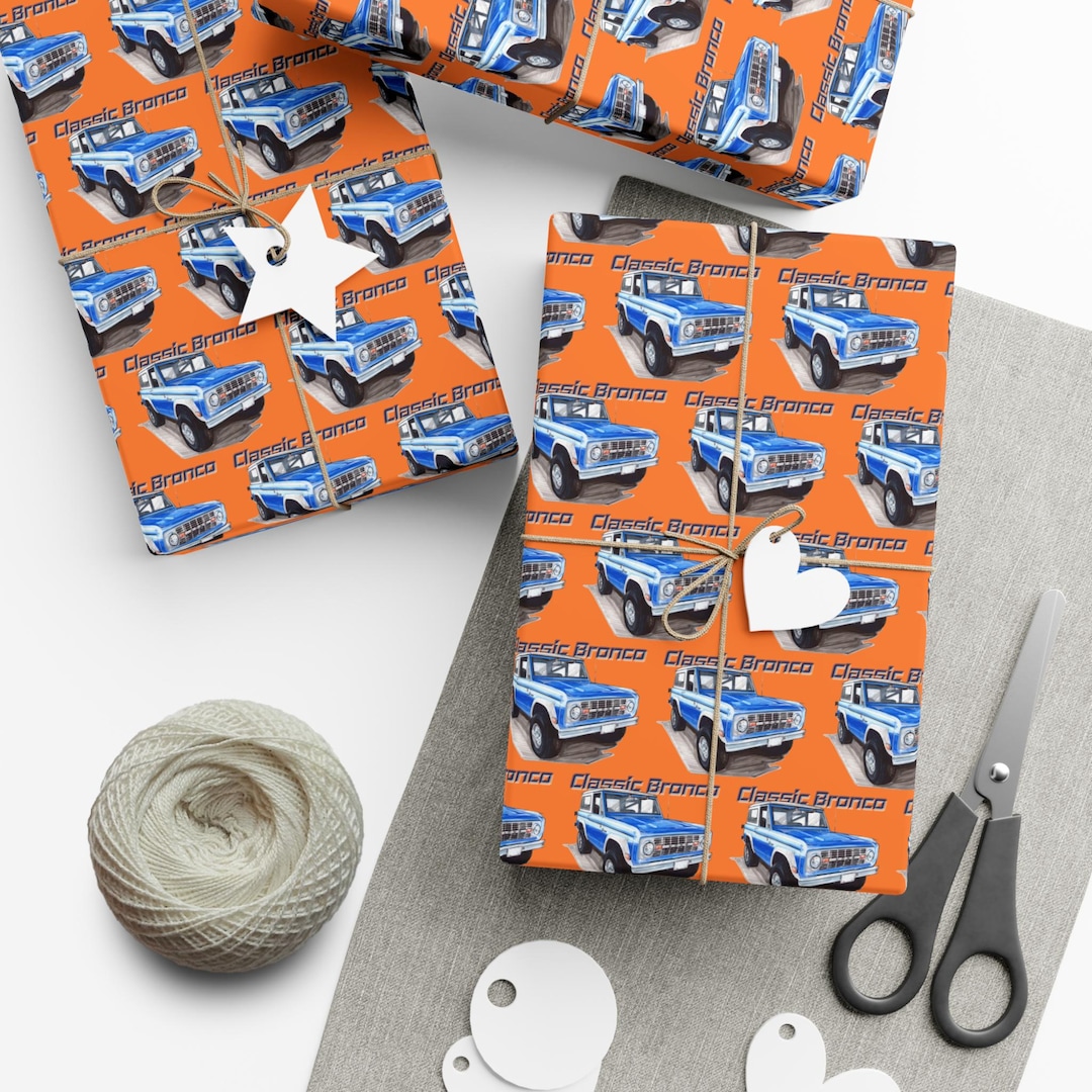 Classic Ford Bronco Art Wrapping Paper Vintage Off-road Gift Wrap ...