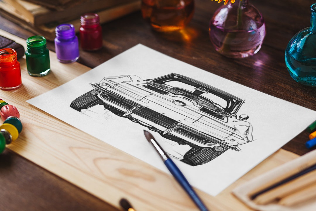 Large Format Car Truck Auto Coloring Book Page Cars Truck Download ...