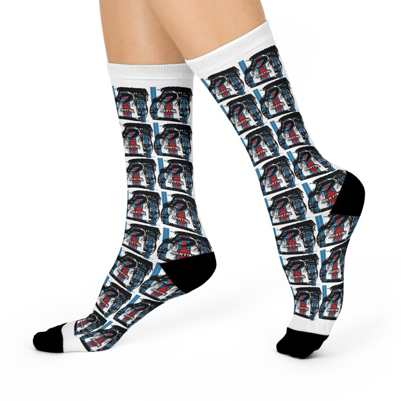 Porsche Car Martini Racecar Livery Hand Drawn Artwork Socks Multi ...