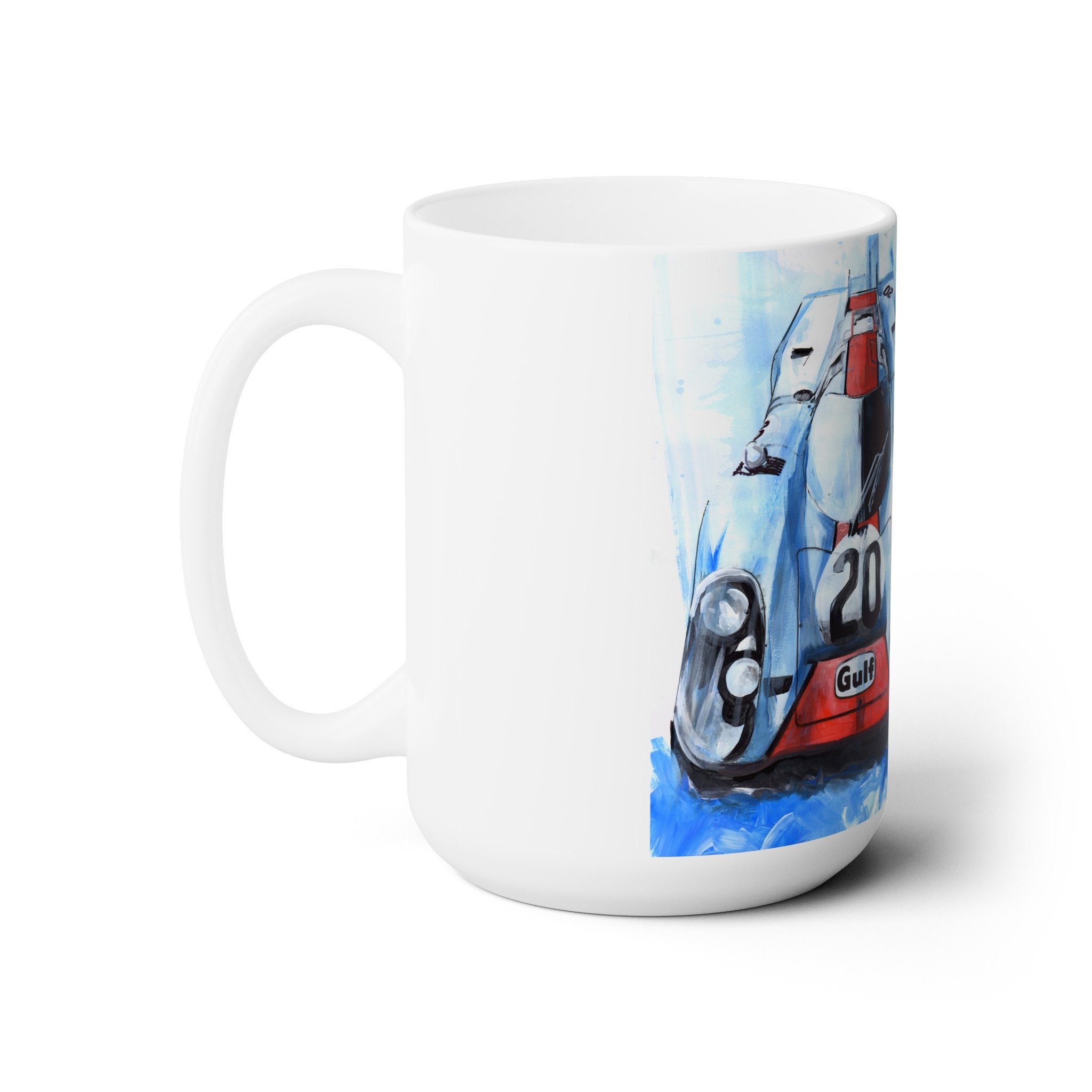Gulf Racing Vintage Porsche Mug Original Artwork Ceramic Cup Classic ...