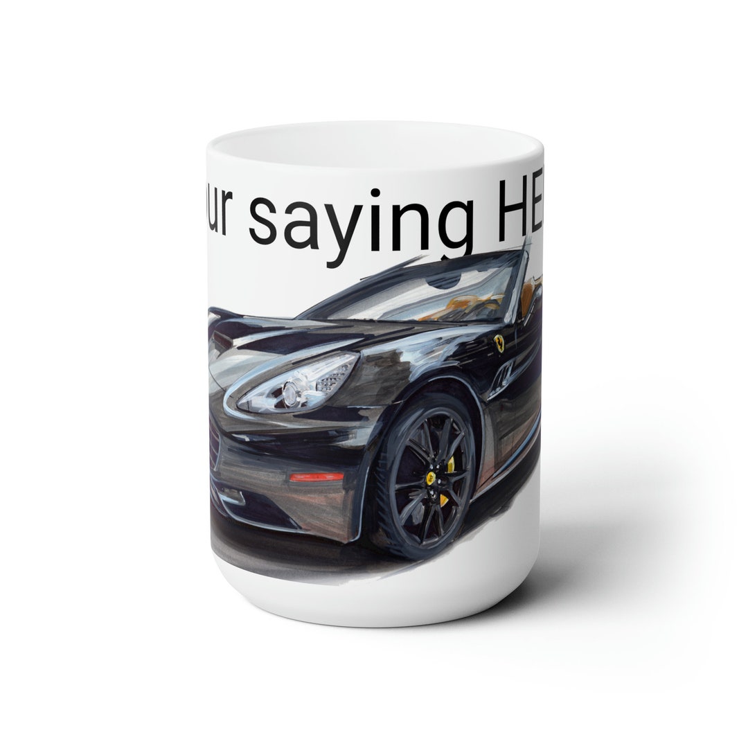 Customizable Ferrari Daytona Black Hand Drawn Painted Artwork Ceramic ...